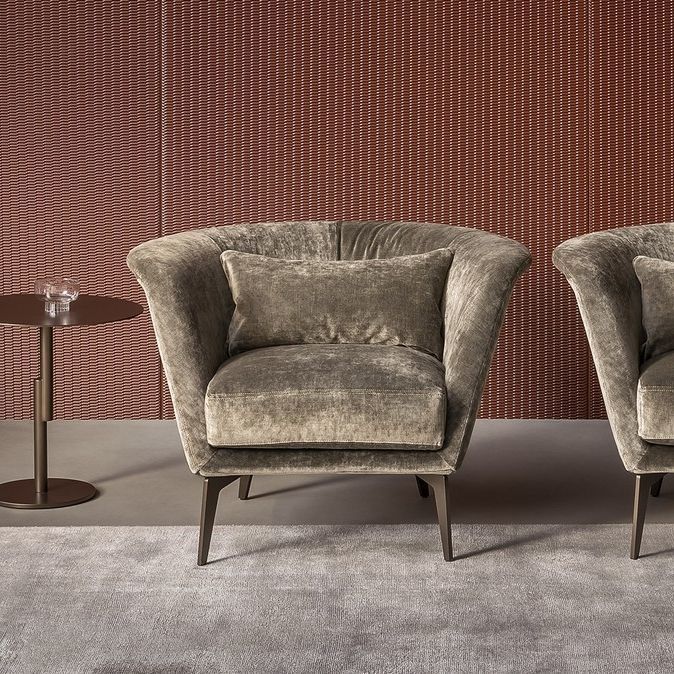 Contemporary armchair - Lovy - BONALDO - fabric / with washable ...