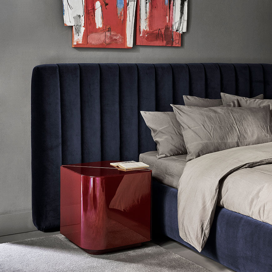 Contemporary bedside table - DIMITRI - MERIDIANI - lacquered wood ...