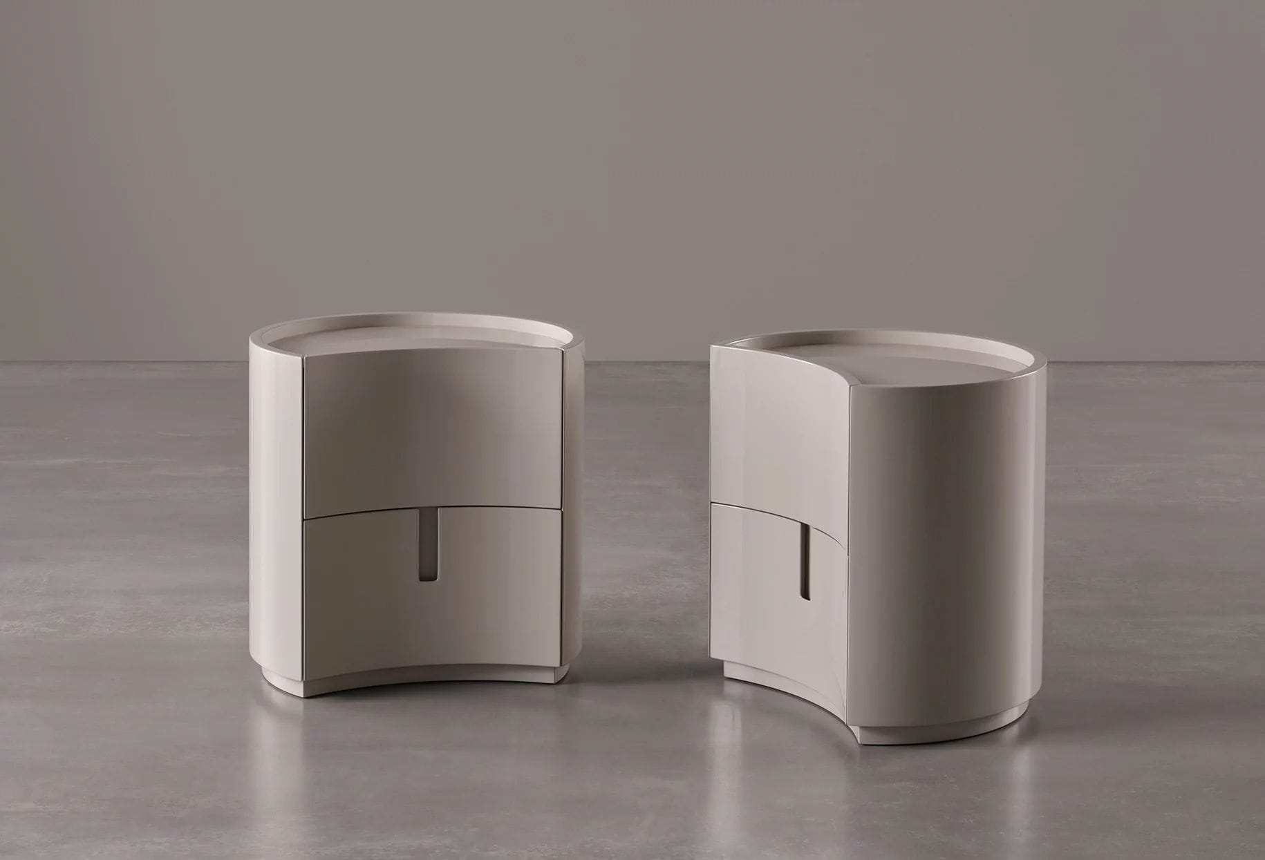 Contemporary bedside table - JOHNNY - MERIDIANI - lacquered wood ...