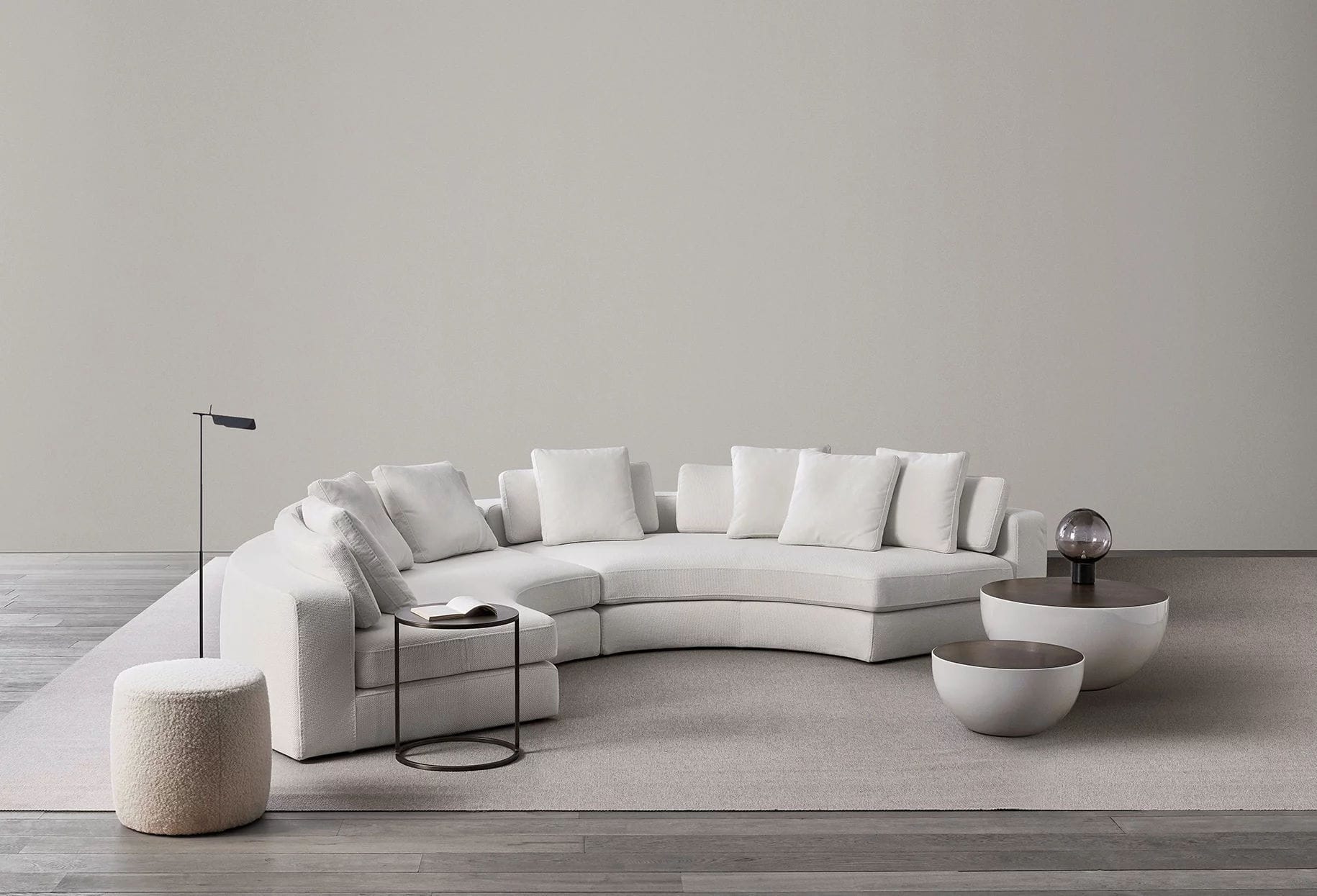 Modular sofa - HAROLD - MERIDIANI - semicircular / contemporary / fabric