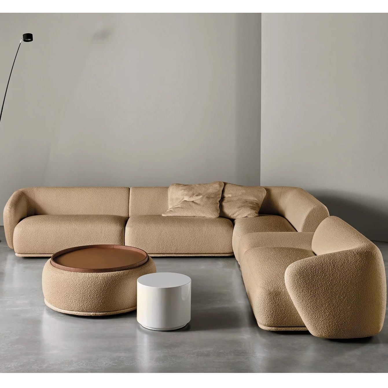Modular sofa - RENÉ - MERIDIANI - semicircular / contemporary / fabric