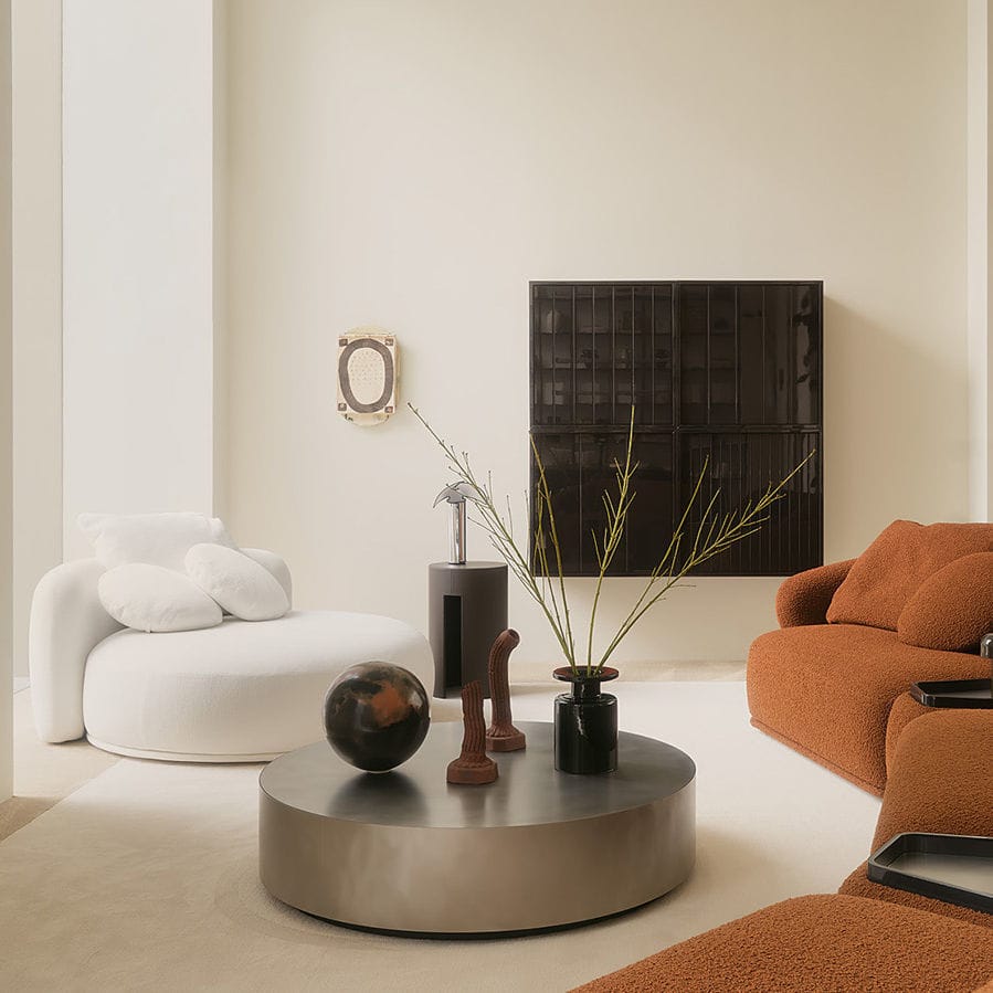 Contemporary coffee table - BELT - MERIDIANI - glass / oak / lacquered wood