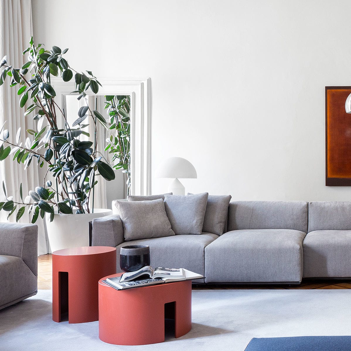 Contemporary coffee table - GONG - MERIDIANI - oak / matte lacquered ...