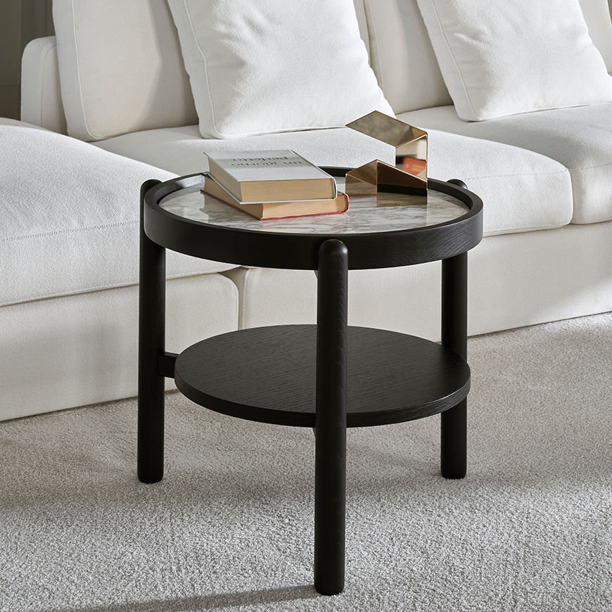 Contemporary side table - VITTORIO - MERIDIANI - oak / MDF / lacquered wood