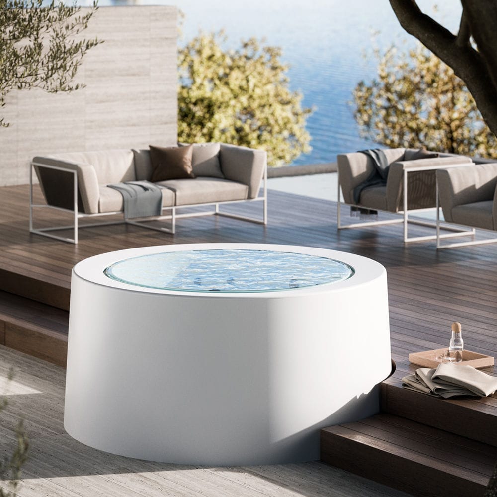 Above-ground hot tub - INFINITY 220 - GLASS 1989 - built-in / round / 4 ...
