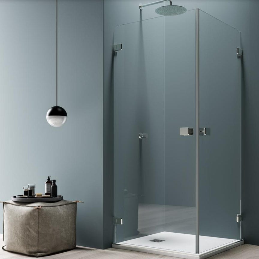 Swing shower screen - HARLEM VO+VO - GLASS 1989 - corner / corner ...