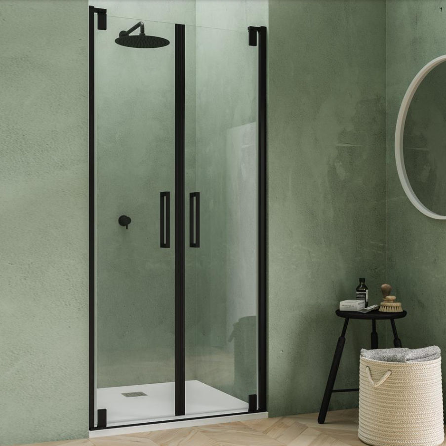 Swing shower screen - BATIK QG - GLASS 1989 - corner / tempered glass ...