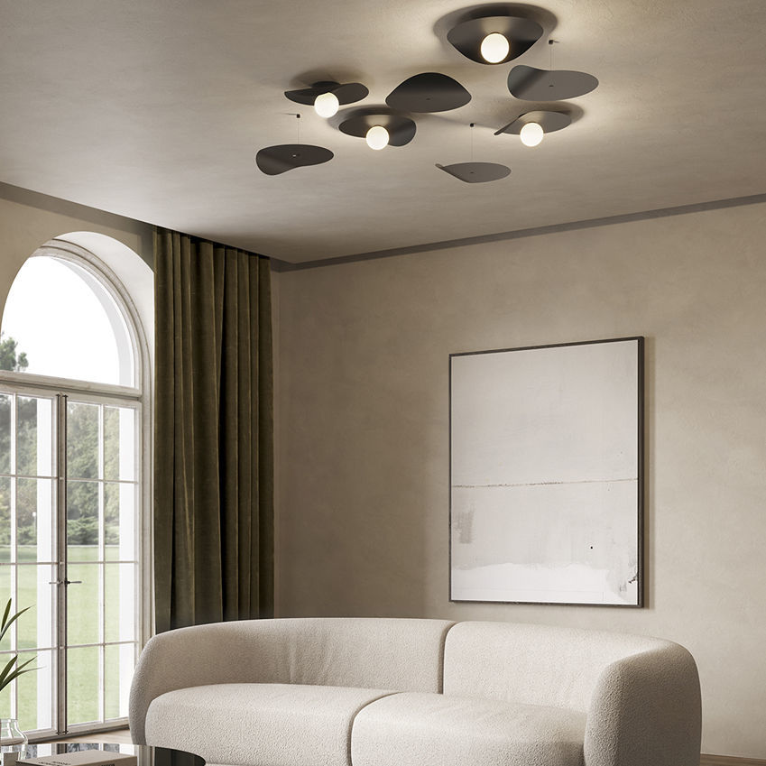 Contemporary ceiling light - FLOW - Kundalini - glass / metal / LED