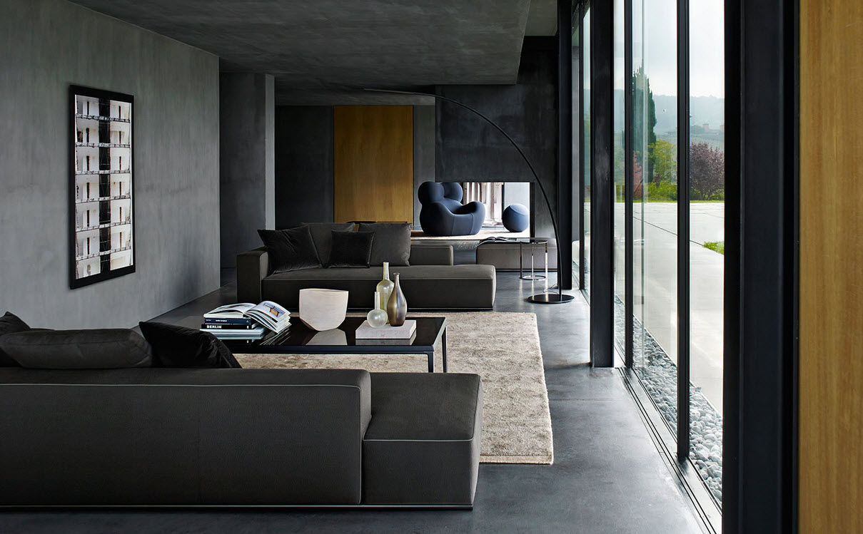 Modular sofa - ANDY'13 - B&B Italia - contemporary / leather / fabric