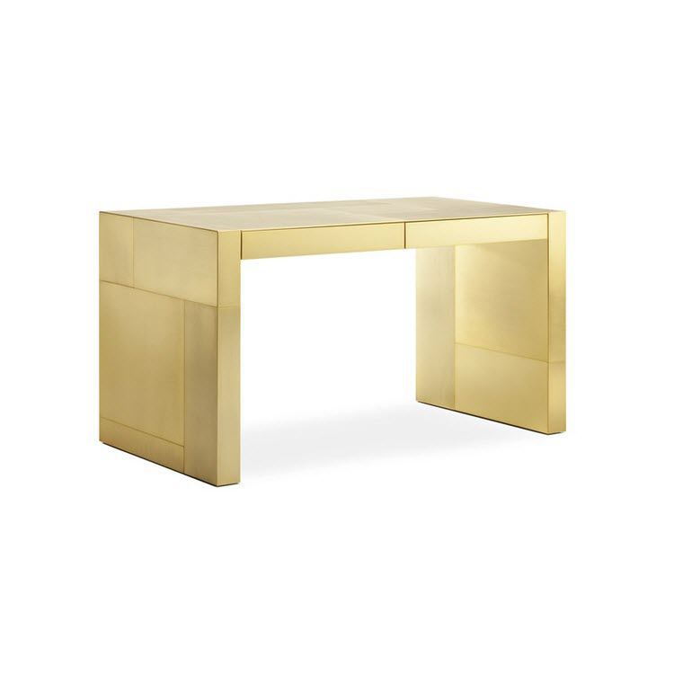 Contemporary desk - ADELCHI - Giorgio Armani Casa - steel / panel end