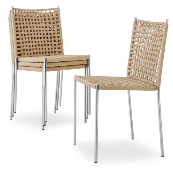 Contemporary chair - CELIA - Airnova - polypropylene / rope / chrome ...