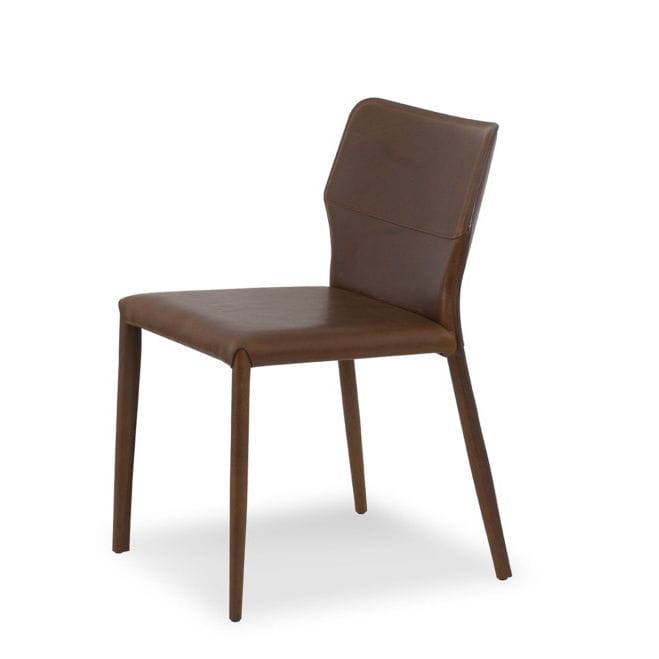 Contemporary chair - MARYL - Airnova - indoor / leather / metal base
