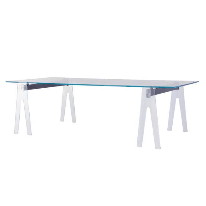Contemporary dining table - CLAMP - Airnova - glass / rectangular / home