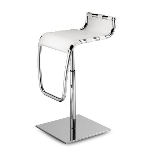 Contemporary bar stool - GAIA SG - Airnova - leather / chromed metal base / swivel