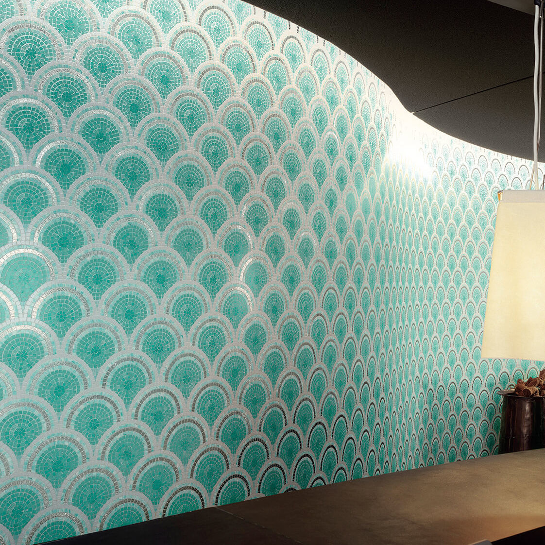 High-gloss mosaic tile - LOOP - BISAZZA - indoor / living room / wall