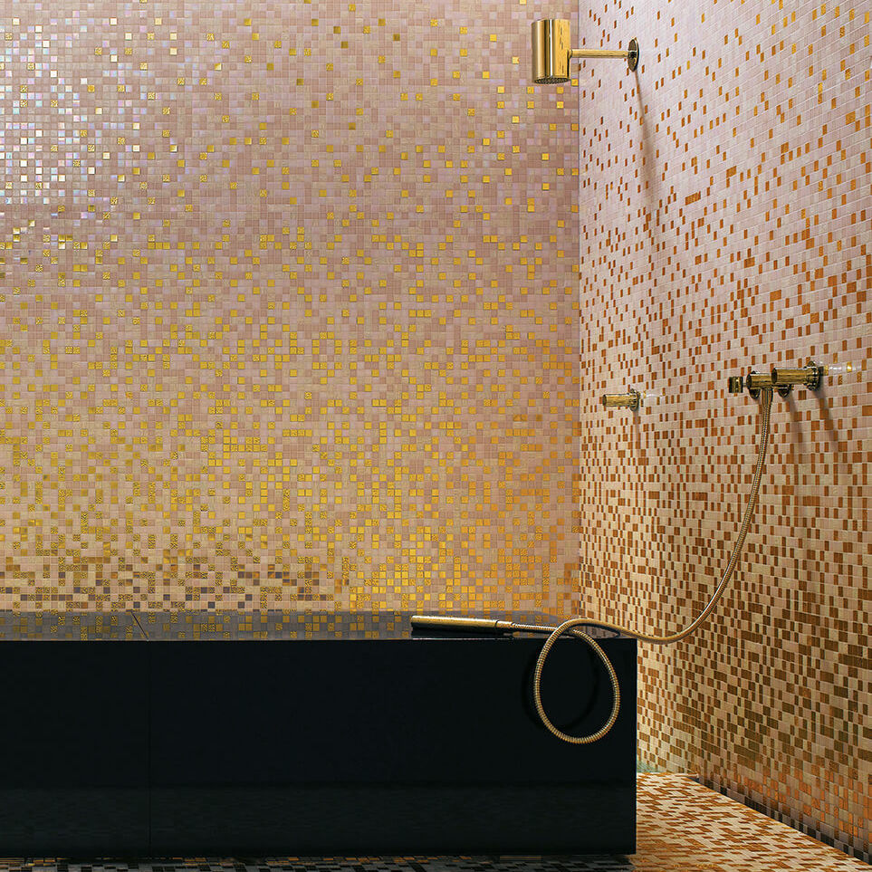 Glass mosaic tile - PEONIA - BISAZZA - high-gloss / indoor / outdoor