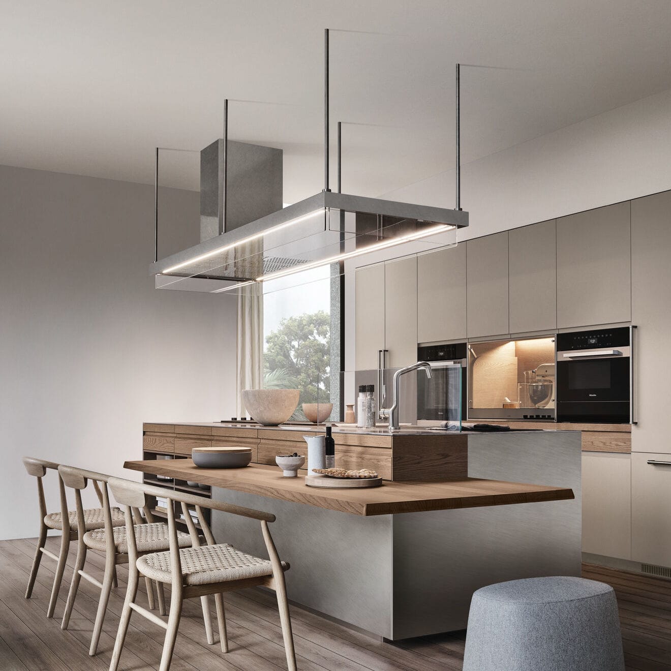 Contemporary kitchen - CONVIVIUM, BUILT-IN SNACK BAR - Arclinea - oak ...