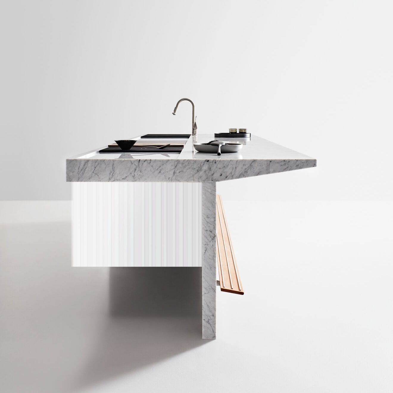 Marble kitchen island - LIGNUM & LAPIS - Arclinea - wooden / large ...