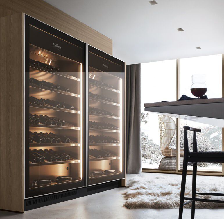 Multi-temperature wine cabinet - VINA - Arclinea - built-in / wooden ...