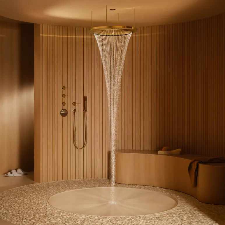 Hanging shower head - AQUAHALO - DORNBRACHT - round / rain