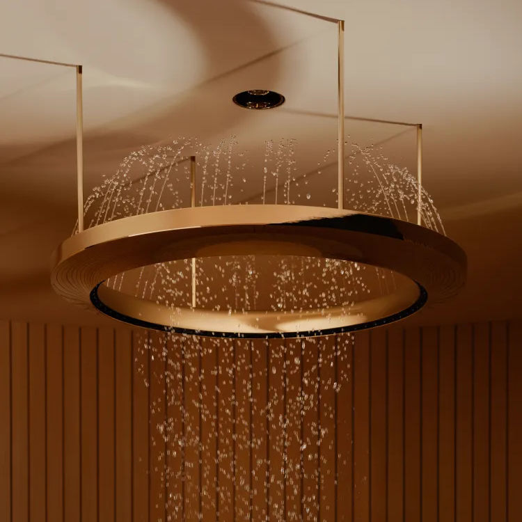 Hanging shower head - AQUAHALO - DORNBRACHT - round / rain