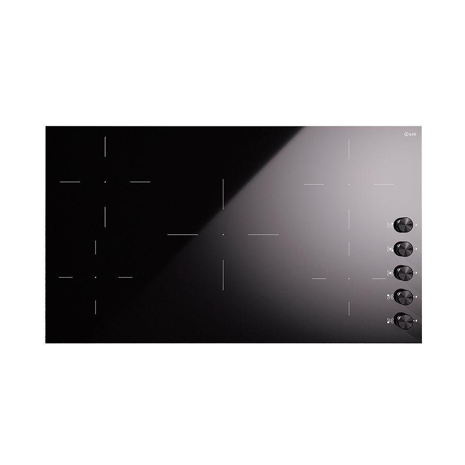 Induction cooktop - HVI395/BK - ILVE - glass ceramic / commercial / 5 ...