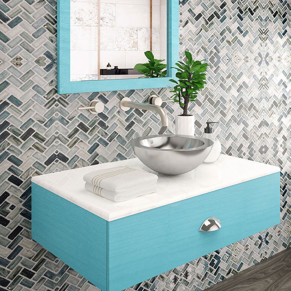 Countertop washbasin - 1228 - Deco Lav - stainless steel / without hole ...