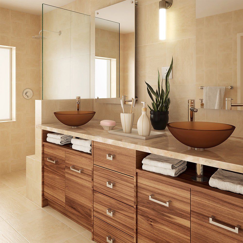 Countertop washbasin - 1019T - Deco Lav - glass / round / without hole