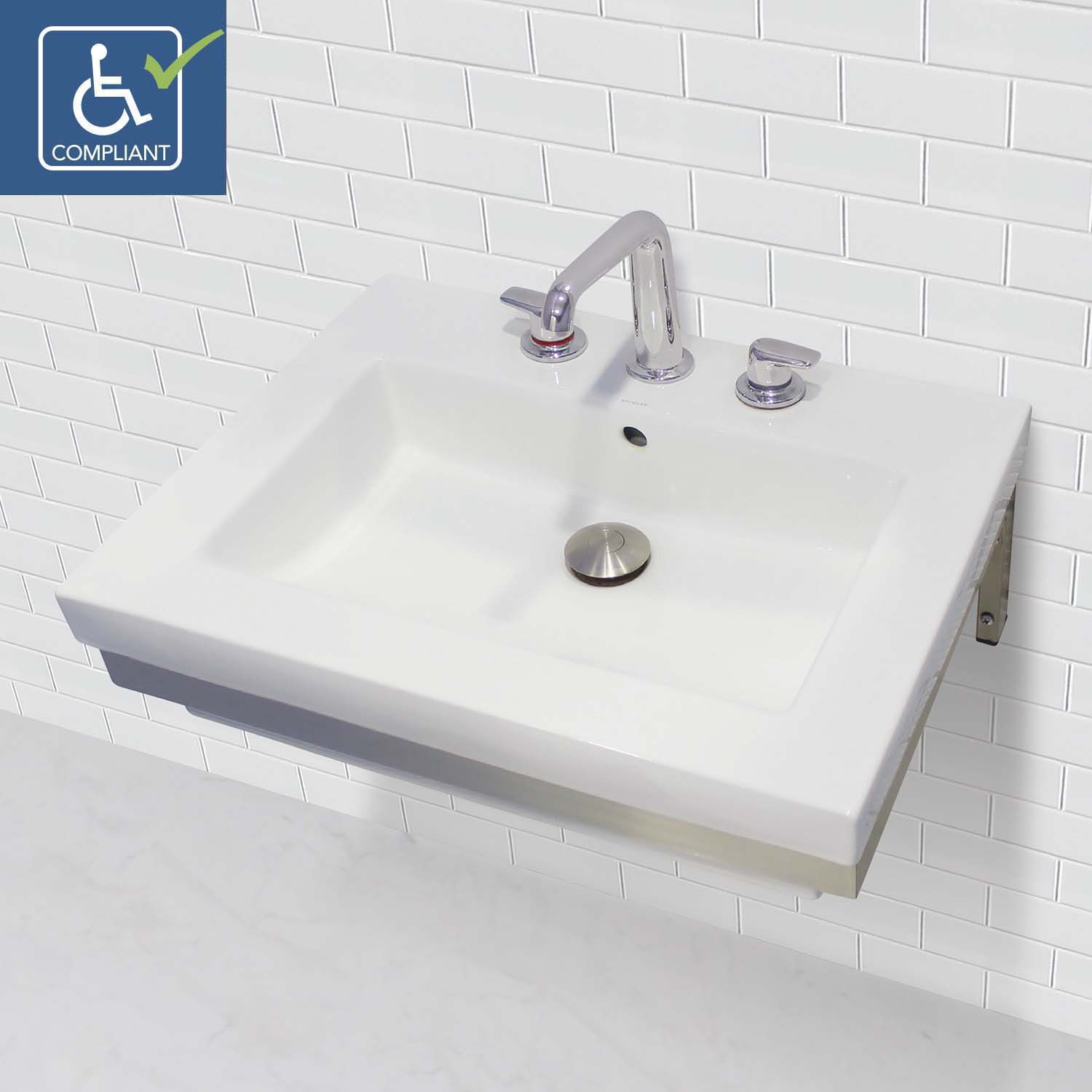 Wall-mounted washbasin - 1819W-8P-CWH - Deco Lav - ceramic / for ...