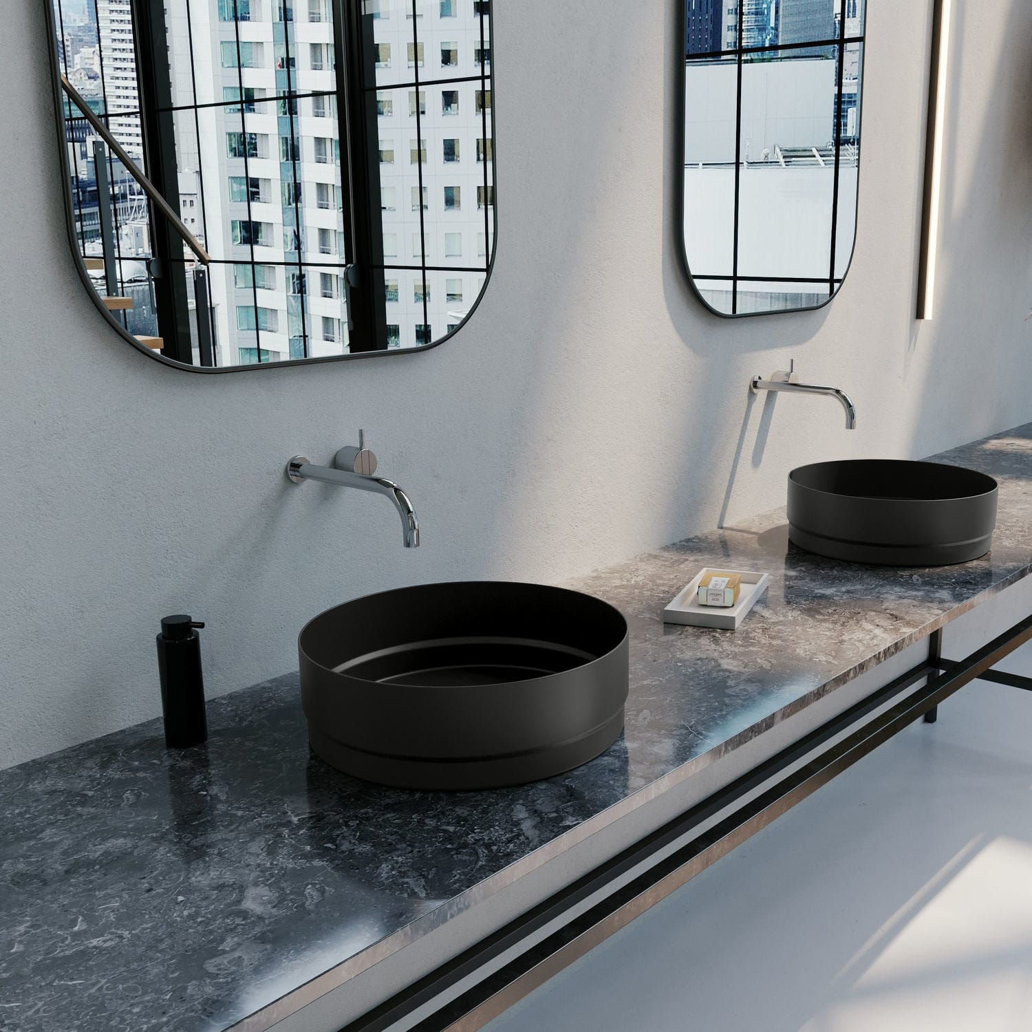 Countertop washbasin - NUEVA - Kaldewei - enameled metal / steel / with ...