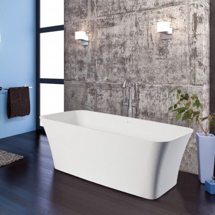 Free-standing bathtub - OCÉANE - ottofond - Solid Surface / white