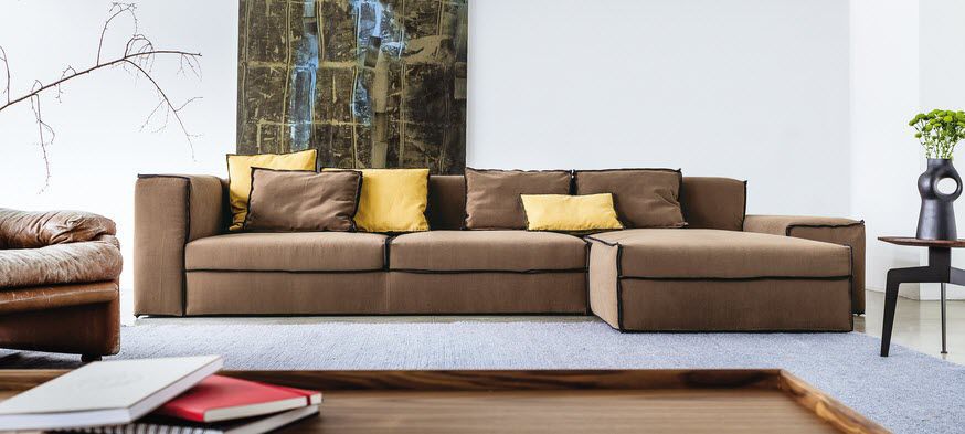 Modular sofa - 235 XSMALL - Vibieffe - contemporary / fabric / leather
