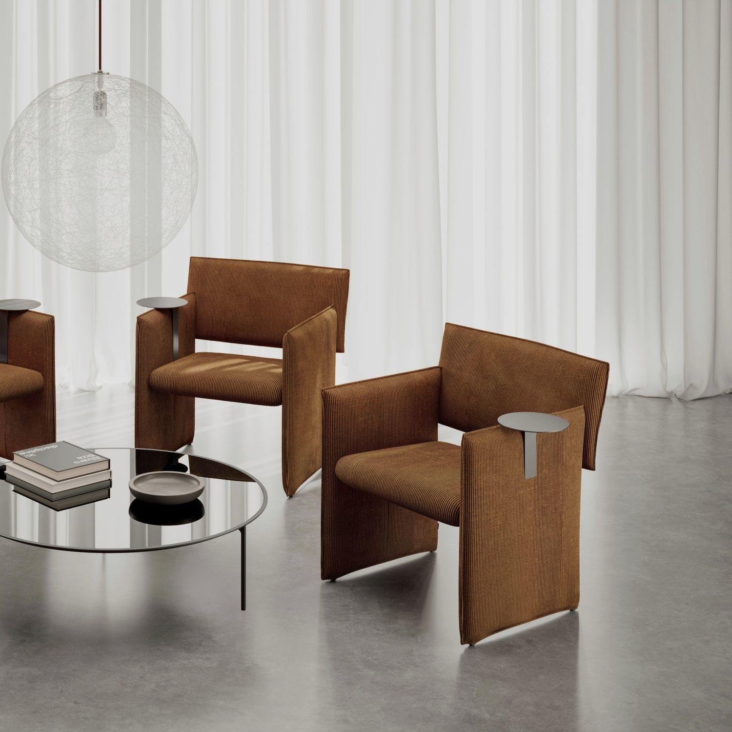 Contemporary chair - NOTO - COR - indoor / fabric / leather