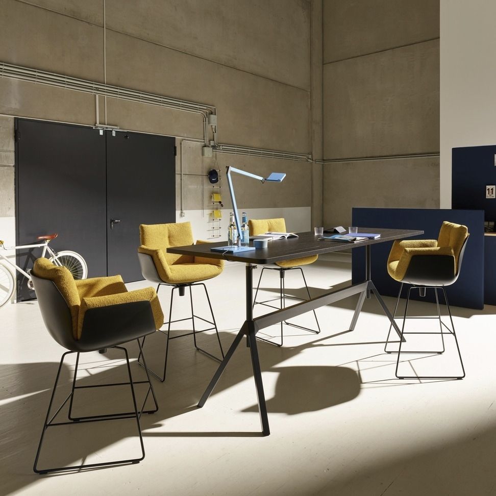 Contemporary bar chair - ALVO - COR - indoor / fabric / metal base