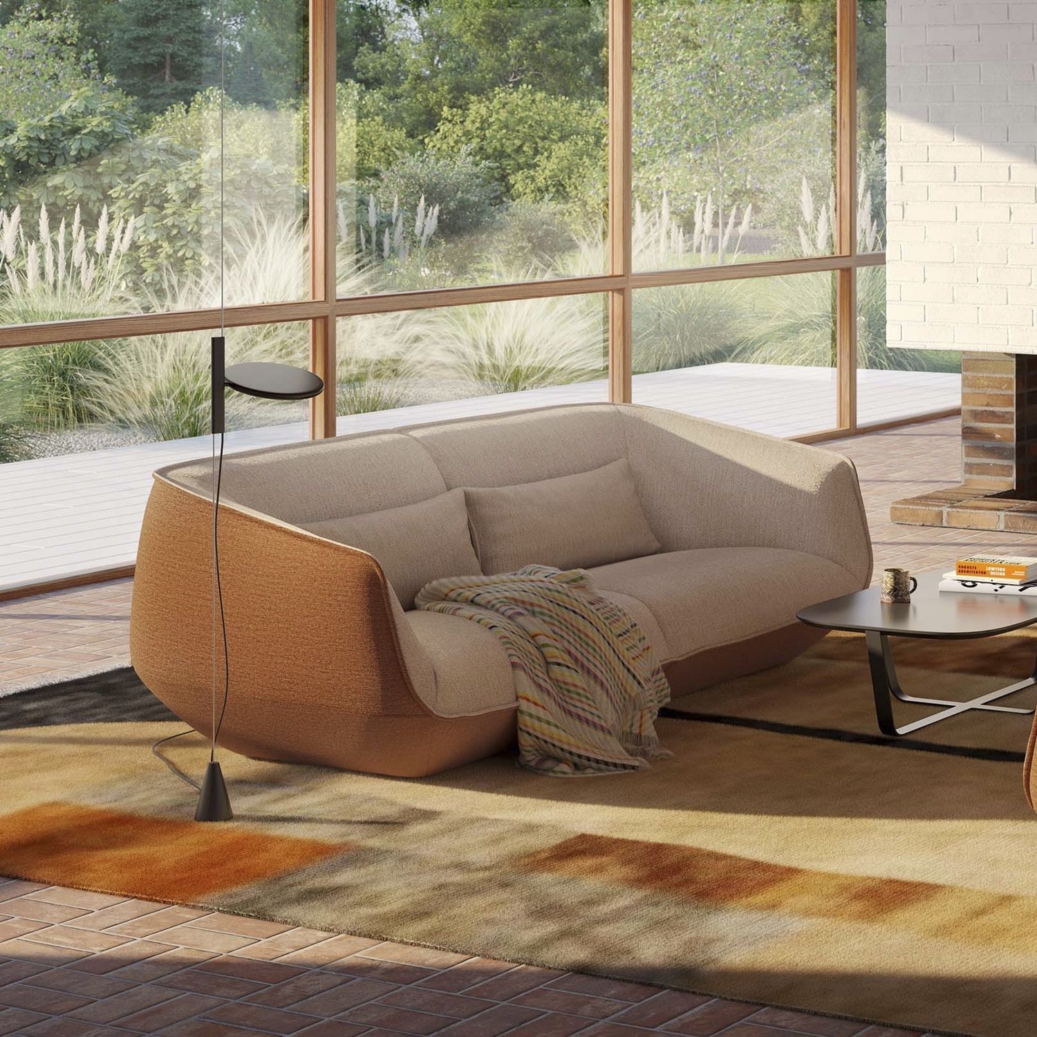 Contemporary sofa - NOOK - COR - fabric / with armrests / with ...