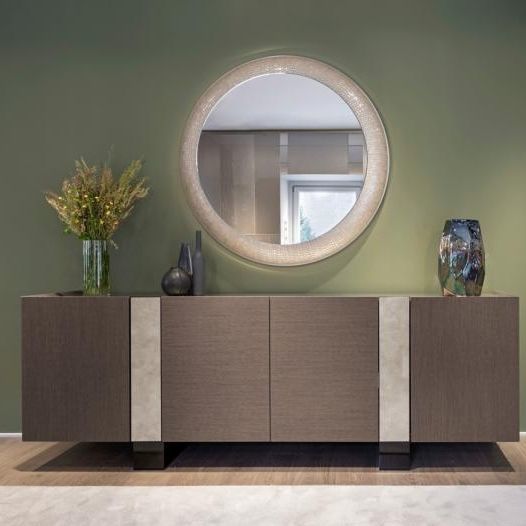 Wall-mounted mirror - FLUXUS - SICIS - contemporary / round / oval