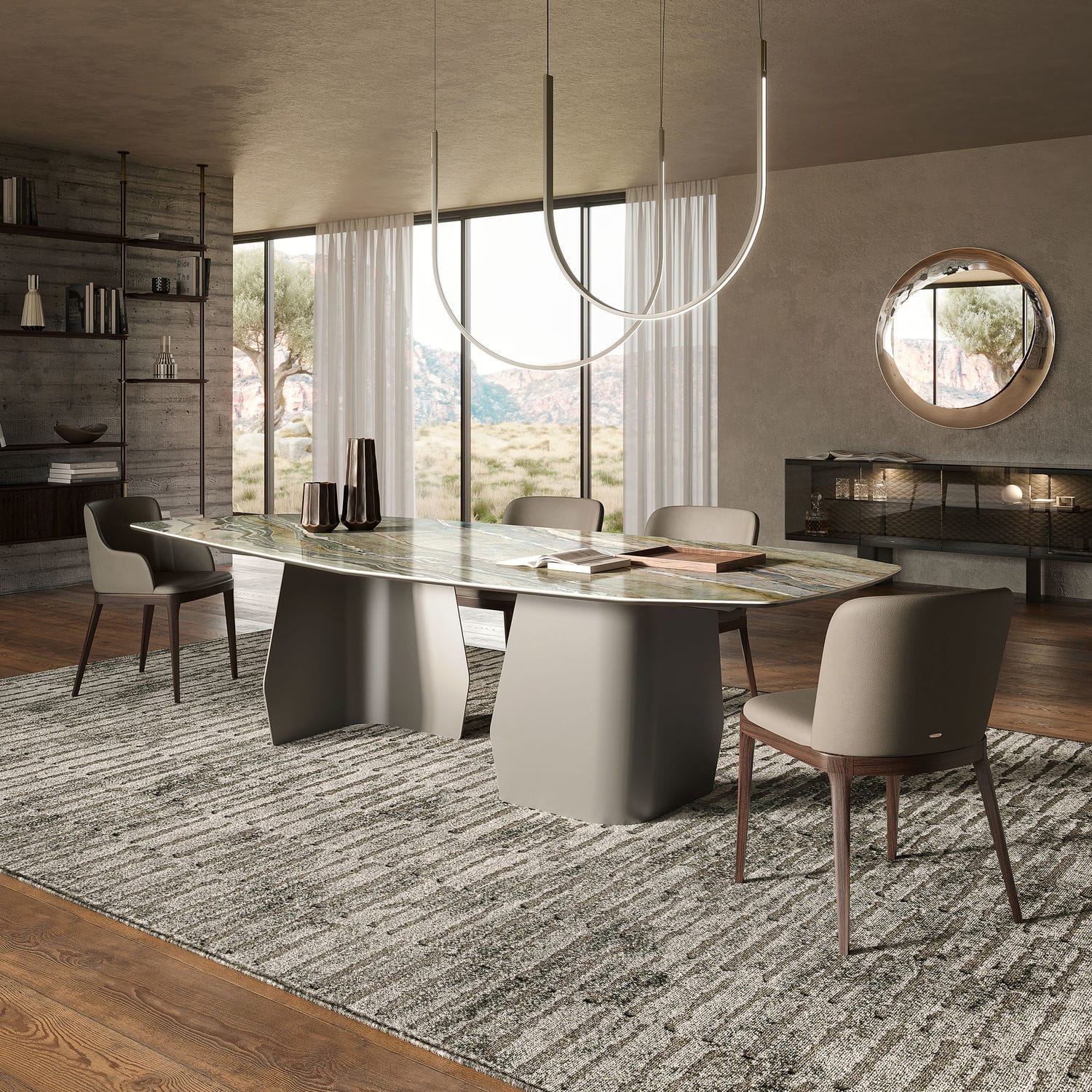 Contemporary dining table - SENATOR - Cattelan Italia - walnut / glass ...