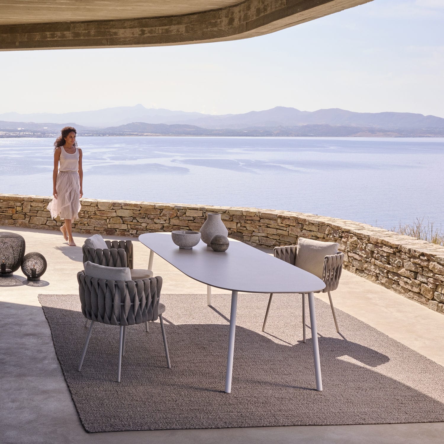 Contemporary dining table - TOSCA - Tribù - glass / ceramic / stainless ...