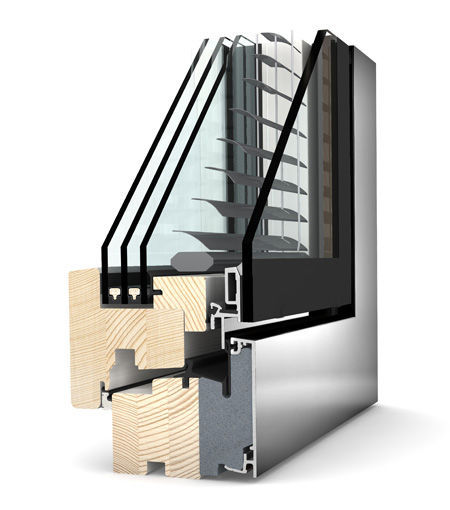 Wooden window - HV 350 - Internorm - aluminum / sliding / tilting