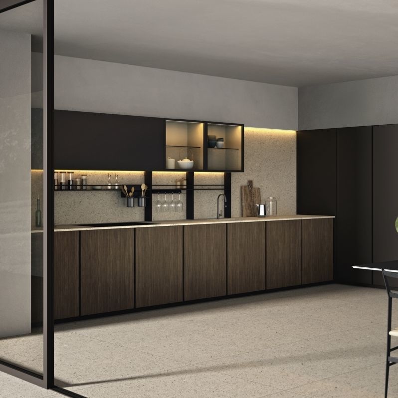 Contemporary kitchen - ALTEA - MAISTRI - HPL / island / handleless