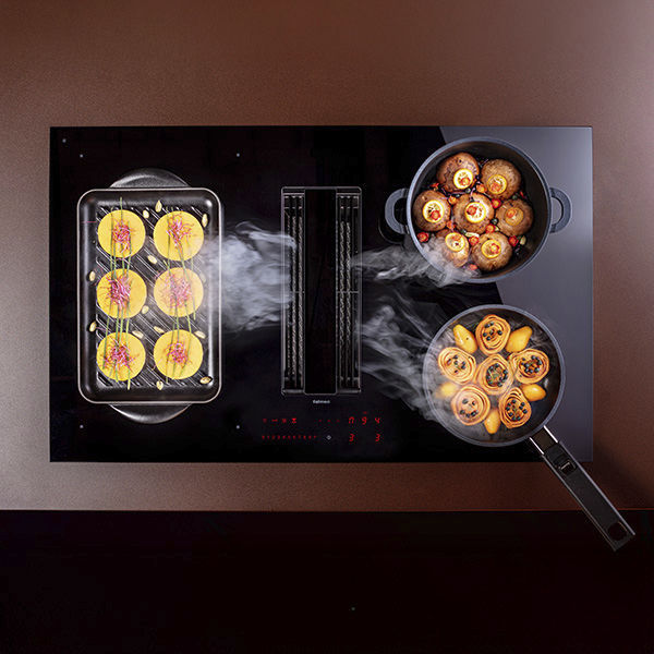 Cooktop with downdraft extractor - Zero - falmec - induction / 4 burner ...