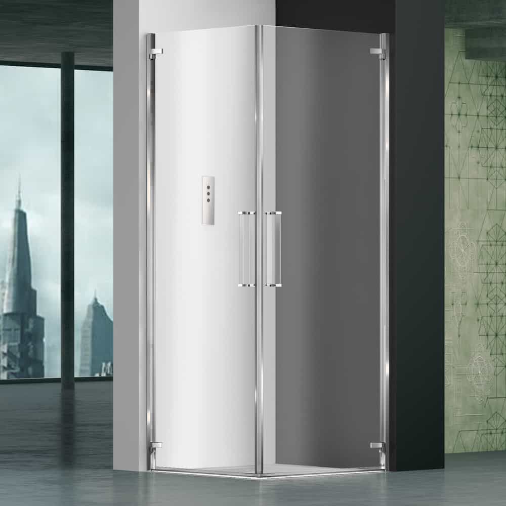 Glass shower enclosure - PRISMA 1.0 - Megius SpA - aluminum / pivoting ...