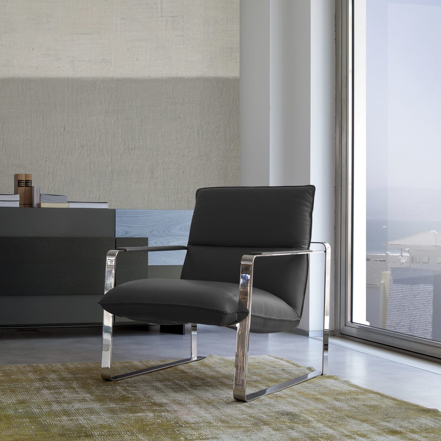 Contemporary armchair - SANDY - caliaitalia - fabric / leather / pine