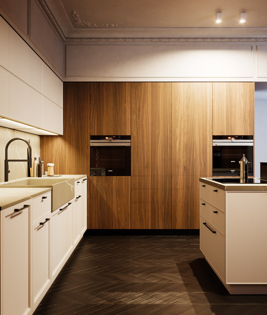 Contemporary storage cabinet for kitchen - D23 - DOIMO CUCINE - wooden ...