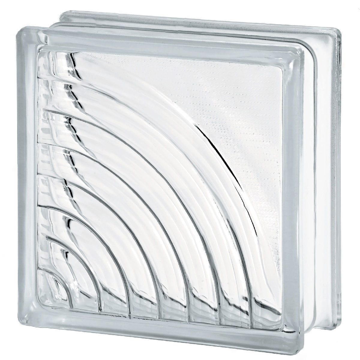 Square glass brick - CLEAR 1919/8 MIDARC - SEVES GLASSBLOCK - embossed ...