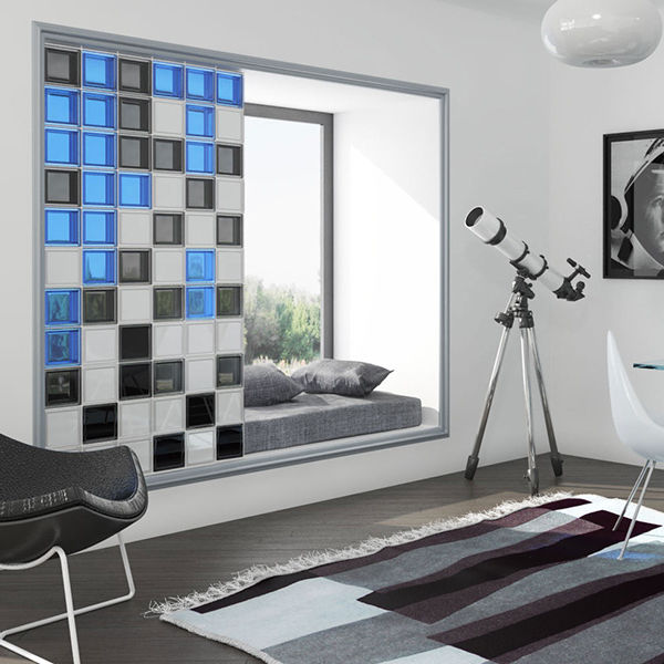 Square glass brick - MG/S BLACK 30% - SEVES GLASSBLOCK - metallized ...