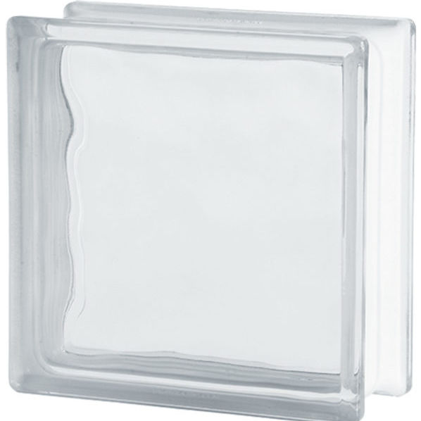 Square glass brick - 1919/8 BSH20 WAVE - SEVES GLASSBLOCK - smooth ...