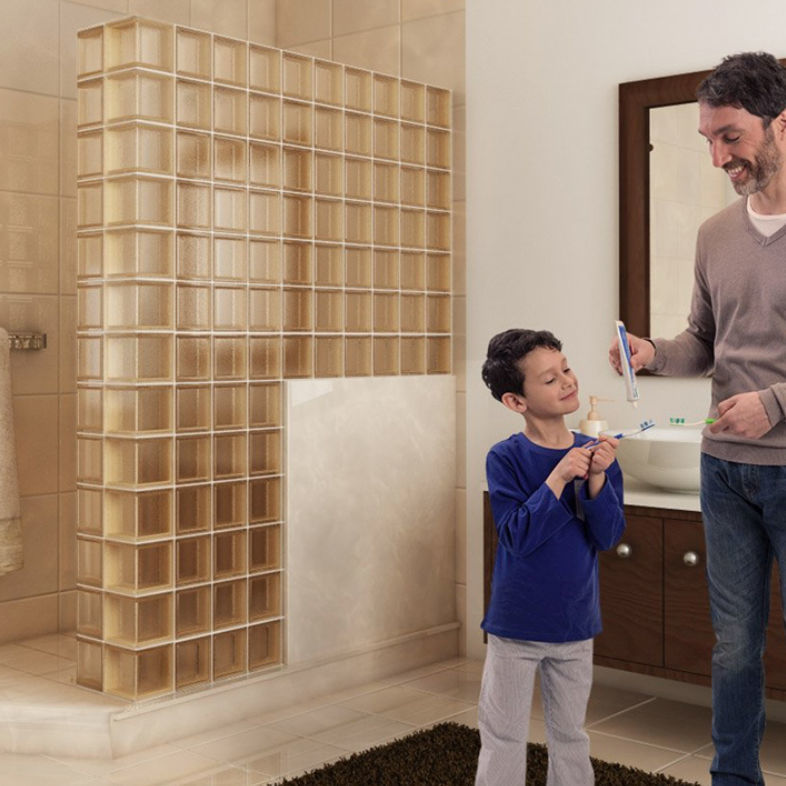 Square glass brick - MG/SMINI ARCTIC LINEAR END - SEVES GLASSBLOCK ...