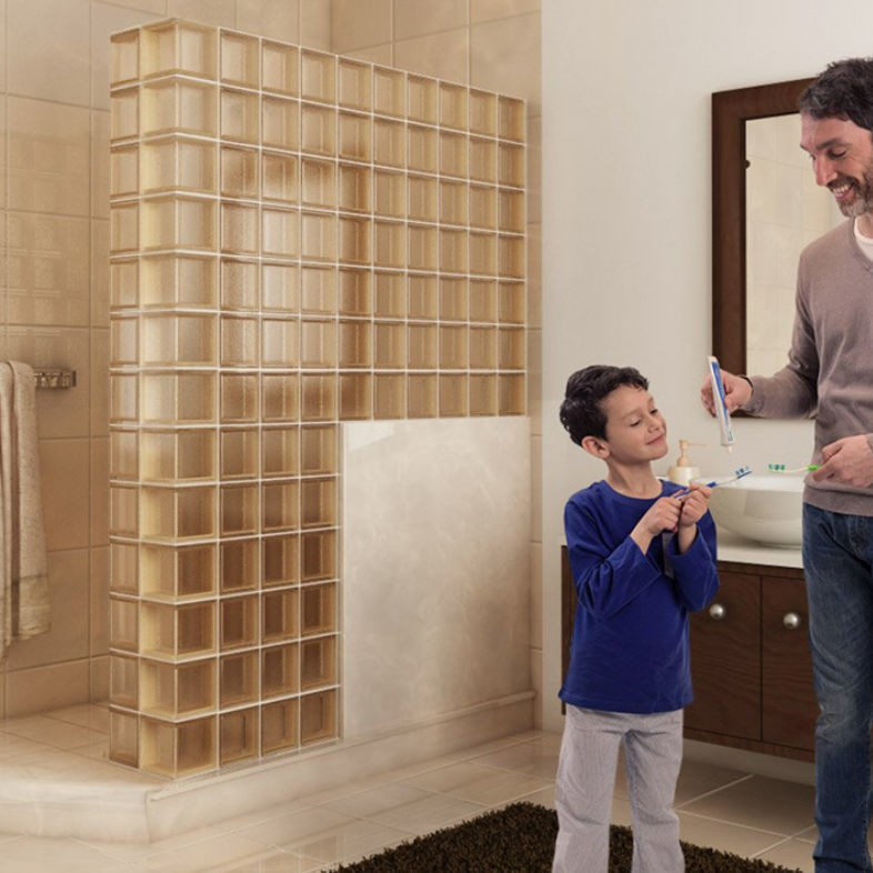 Square glass brick - MG/SMINI LICORICE LINEAR END - SEVES GLASSBLOCK ...