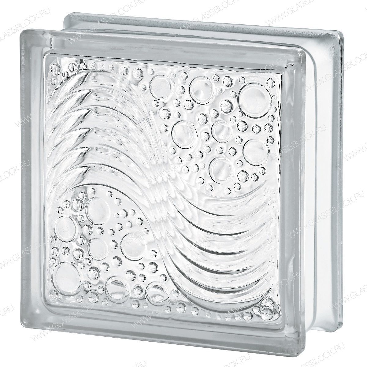 Square glass brick - CLEAR 1919/8 MARINA - SEVES GLASSBLOCK - embossed ...